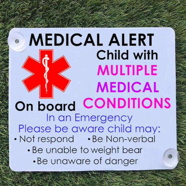 Medical Alert Car Sign - Multiple Medical Conditions – Project Protect