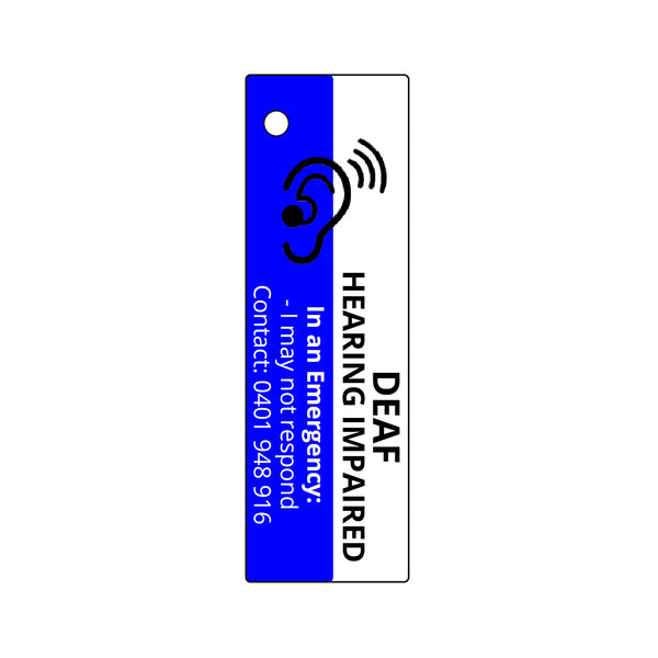 Medical Alert Key Ring - Emergency Contact DEAF – Project Protect